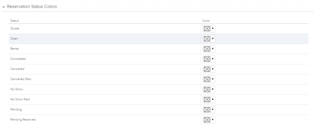 3.23 Enable Custom Colors for Statuses per Branch - HQ Rental Software